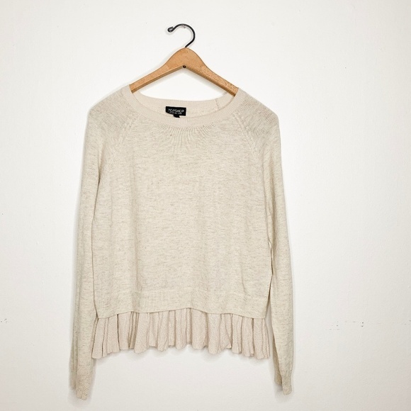 Topshop | Sweaters | Topshop Layered Cream Crewneck Sweater | Poshmark